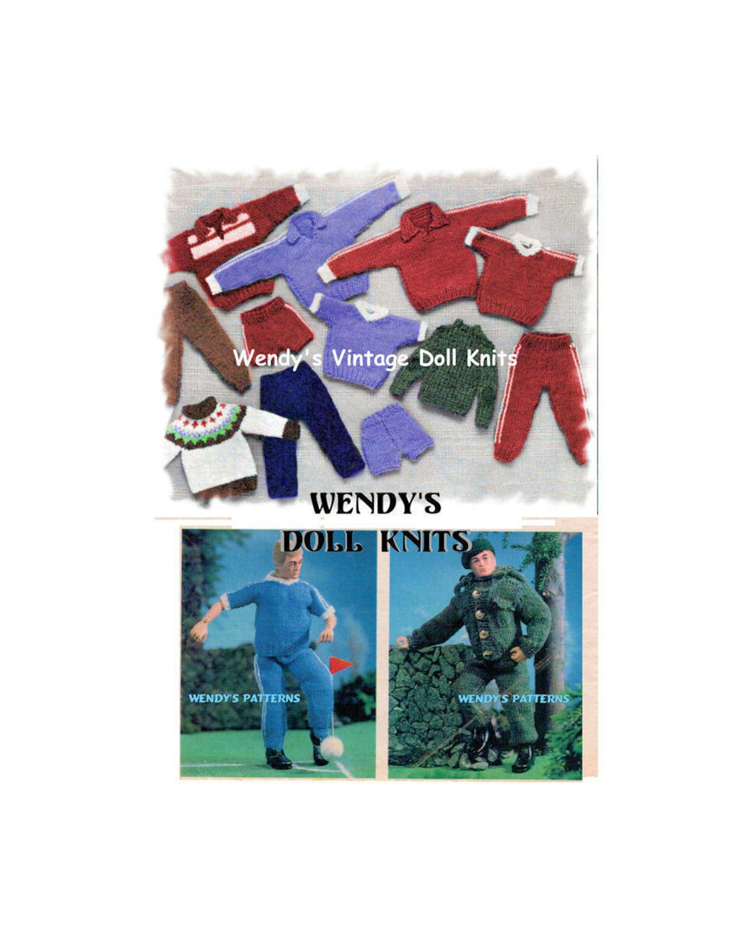 Instant Download PDF Knitting Pattern to Make Action Man or Ken 12 Inch ...
