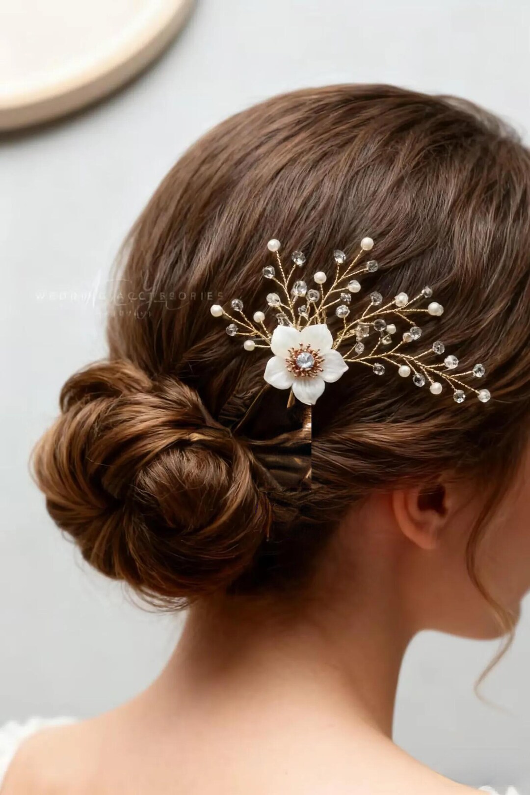 Romantic Flower Pearl Bridal Hair Pins - Etsy