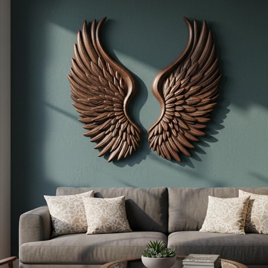 Angel Wings STL | CNC Router Wood Carving, 3D Printable (digital ...