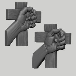 Jesus Hand Holding Nail Cross Relief STL | Christian CNC File - Etsy