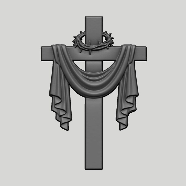 Draped Resurrection Cross 3D Relief STL | CNC Carving File - Etsy