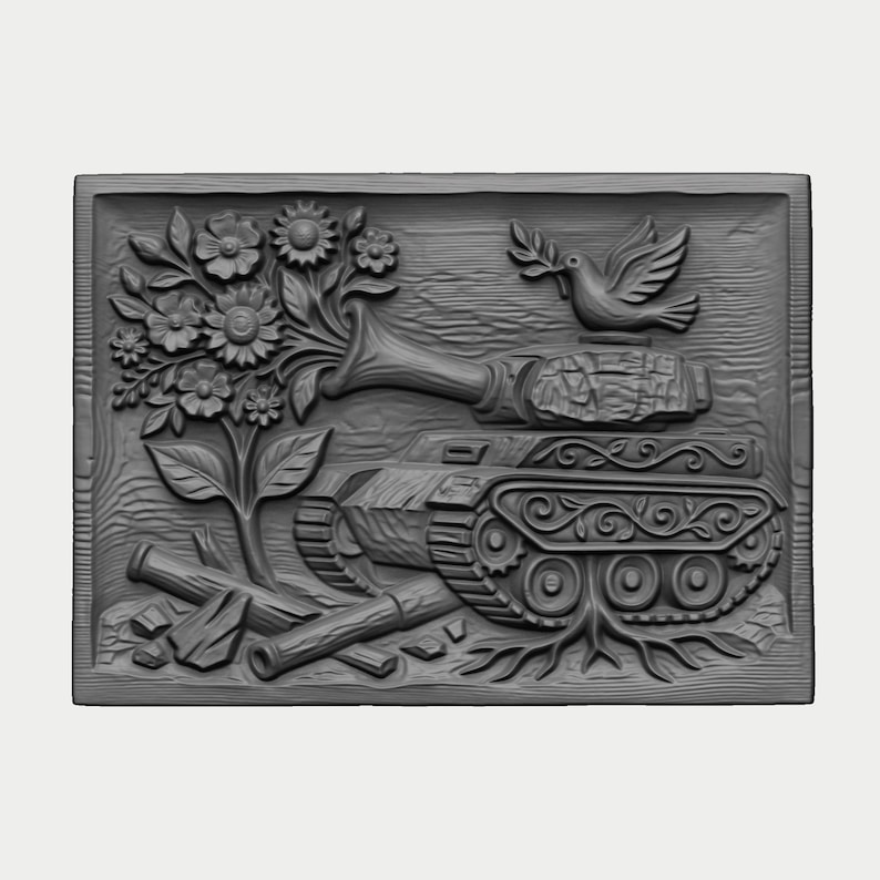 Peace & Hope Tank 3D Relief STL | CNC Carving Model, 3D Printer Art ...