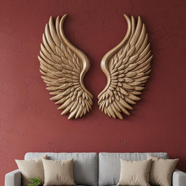 Angel Wings STL | CNC Router Wood Carving, 3D Printable (digital ...