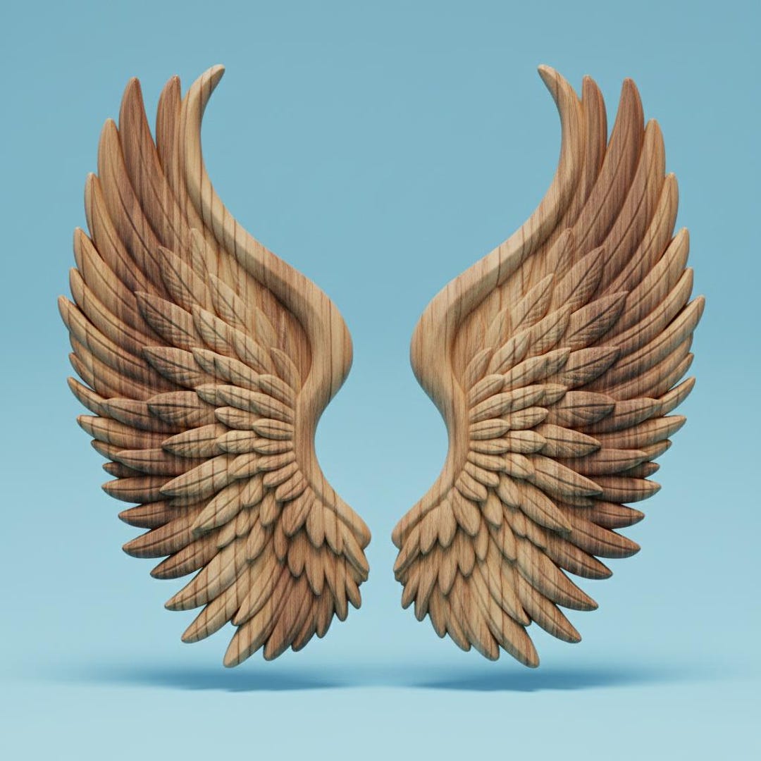Angel Wings STL | CNC Router Wood Carving, 3D Printable (digital ...