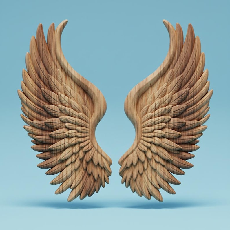 Angel Wings STL | CNC Router Wood Carving, 3D Printable (digital ...
