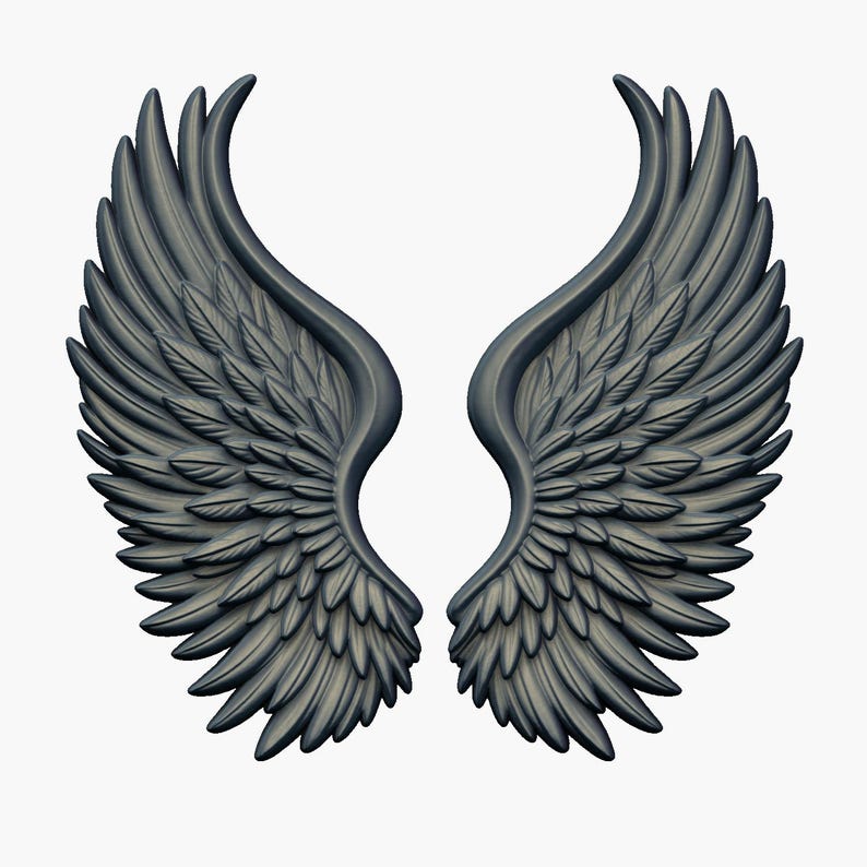 Angel Wings STL | CNC Router Wood Carving, 3D Printable (digital ...