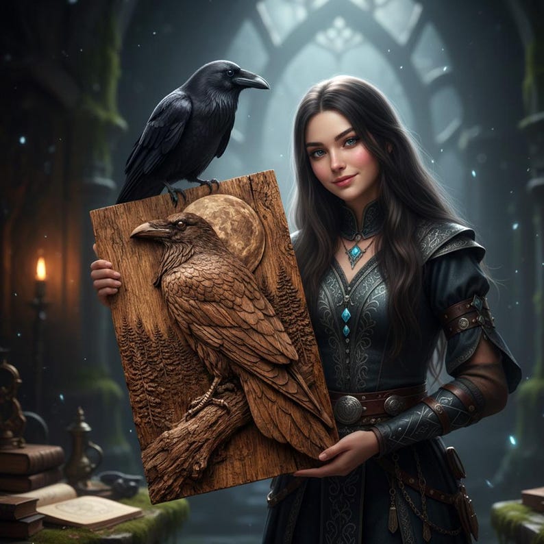 Gothic Raven Relief STL | CNC Wood Carving File (digital Download) - Etsy