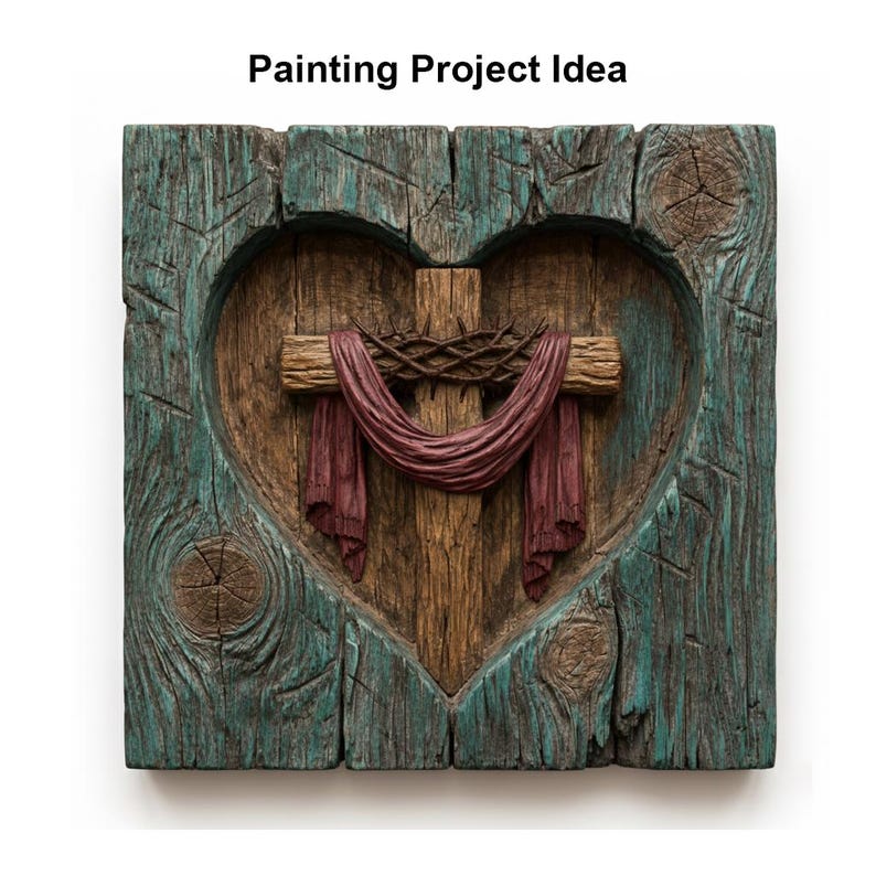 Jesus Cross Heart Relief STL File | CNC Router & 3D Printer - Etsy