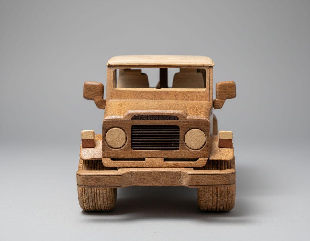 Handmade African Wooden Jeep Truck – Carved Hardwood Model – Rustic ...