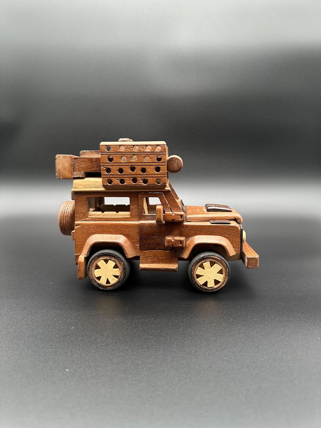 Hand-carved Wooden Safari Jeep | African Handmade Toy Truck | Rustic ...