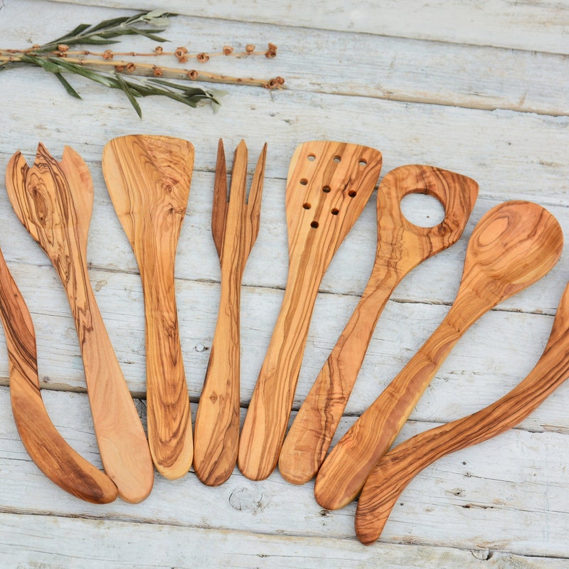Olive Wood Utensils - Etsy