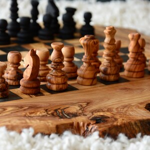 Rustic Chess Board Set, Custom Monogrammed Wooden Chess Set Game 18 ...