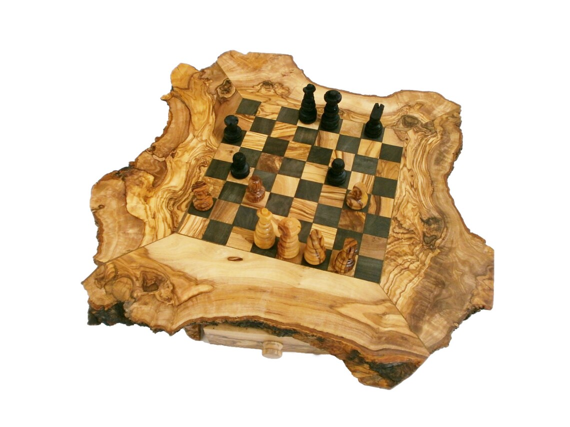 Rustic Chess Set Unique Natural Edges Chess Set Wooden Chess - Etsy