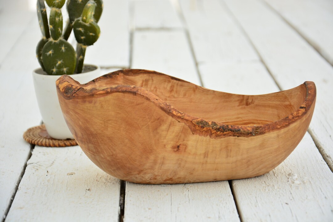 Natural Edge Rustic Wood Serving Bowl 9.4 X 5 X 4 Inches Boat - Etsy