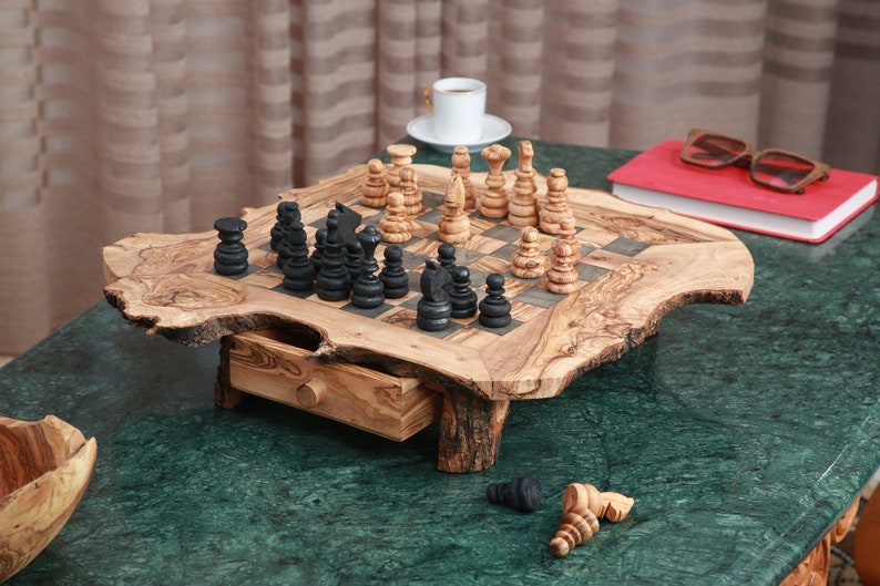 Rustic Chess Set Unique Medium Size Chess Set Custom - Etsy