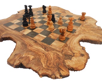 Rustic Chess Board Set 14x14in 35x35cm Wooden Pieces in - Etsy