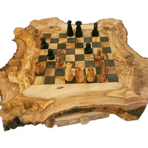 Rustic Chess Set Unique Natural Edges Chess Set Wooden Chess - Etsy