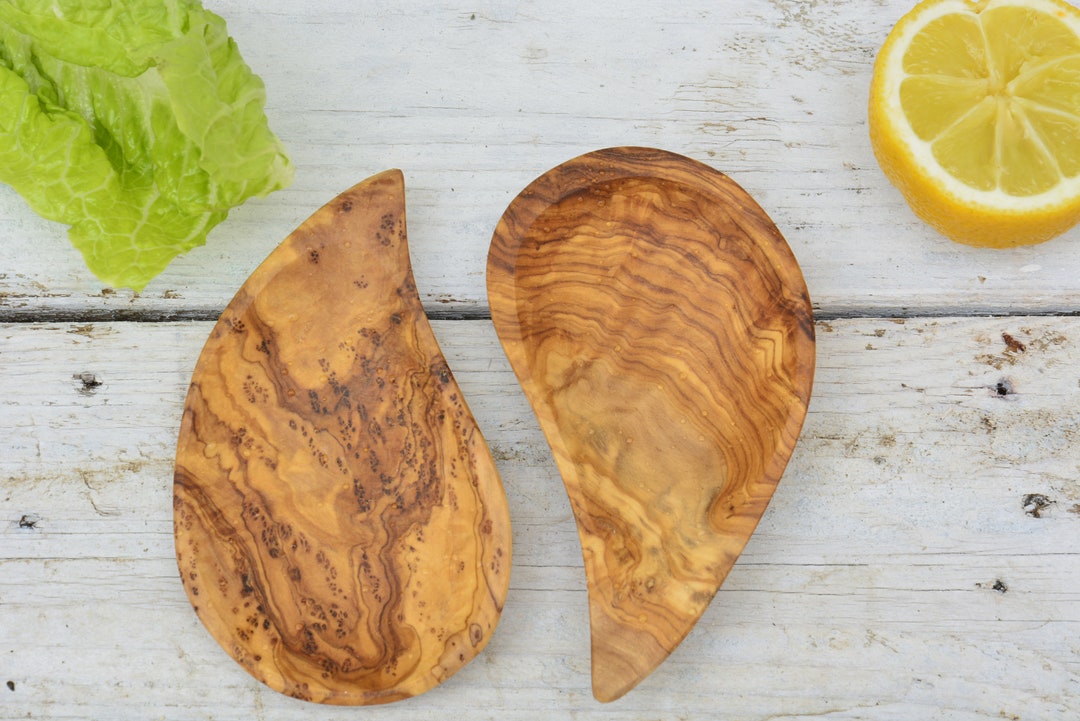 Wooden Rustic Tree Leaf Shaped Small Bowl Set Tiny Serving Bowl Set ...