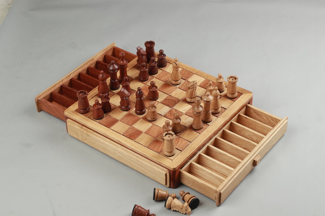 Premium Mahogany and Ash Wood Chess Board Set Handmade - Etsy