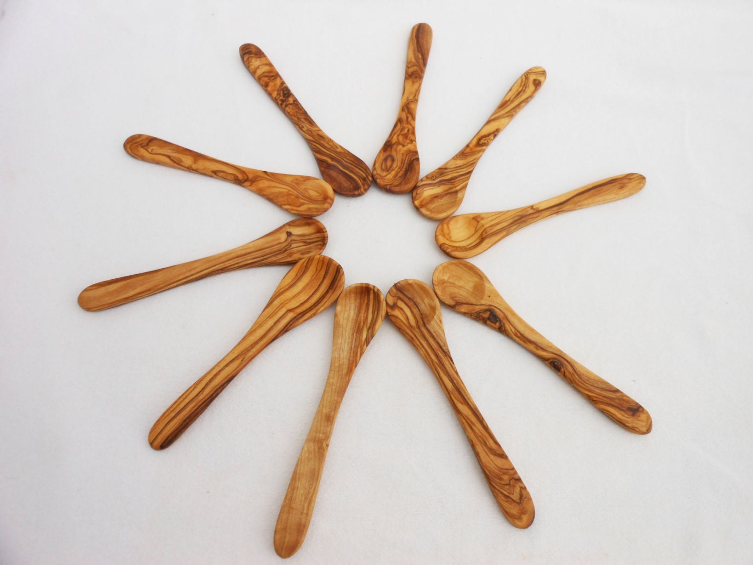 Olive Wood Small Coffee Sugar Tea Spoon Set Set of 10 Sugar - Etsy