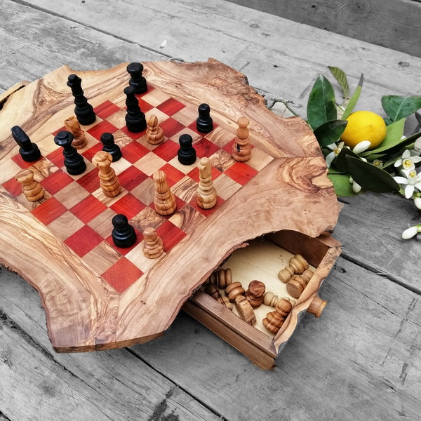 Custom Chess Board Red - Etsy