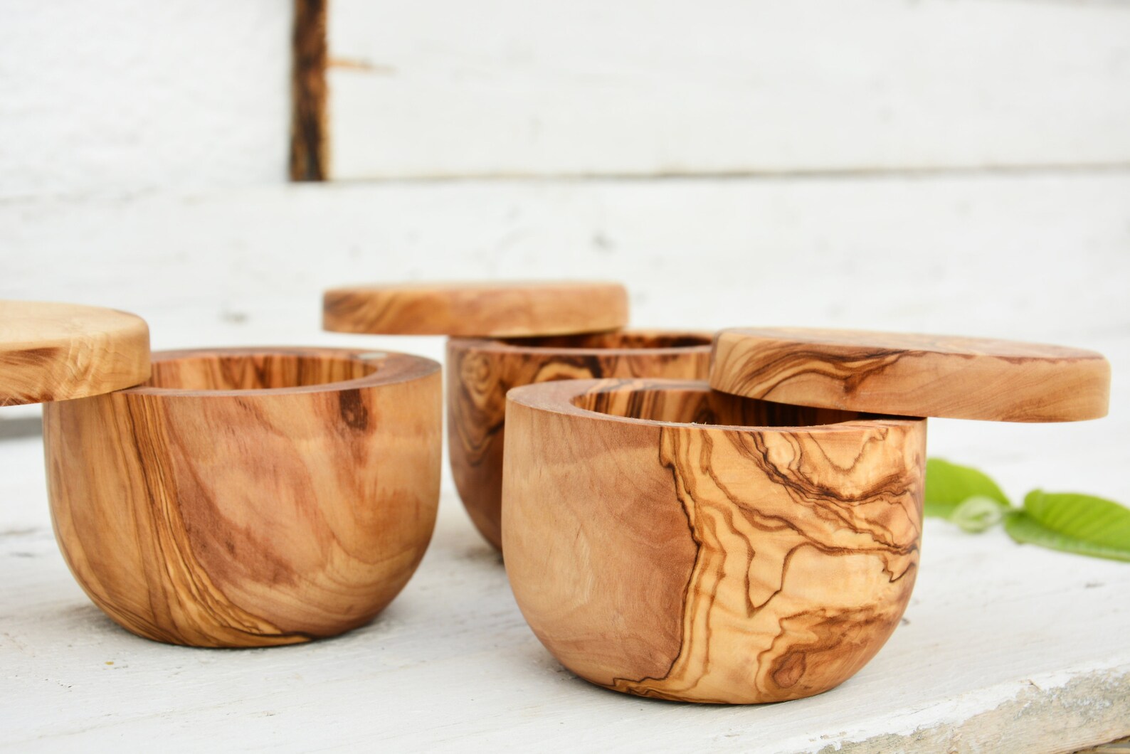 Olive Wood Salt Keeper Wooden Spice Keeper Box Sugar Pot - Etsy