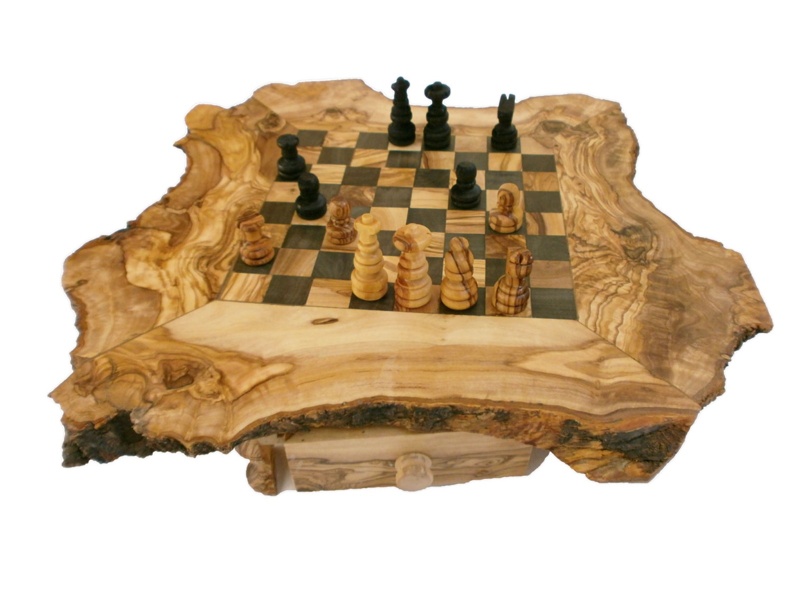 Rustic Chess Set Unique Natural Edges Chess Set Wooden Chess - Etsy