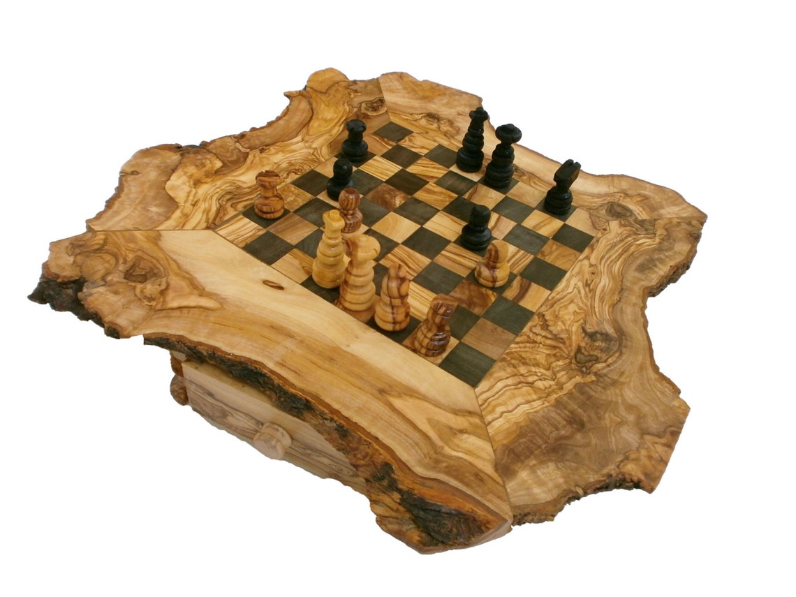 Rustic Chess Set Unique Natural Edges Chess Set Wooden Chess - Etsy