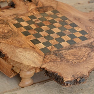Rustic Chess Set Unique Olive Wood Rustic Small Chess Set / - Etsy