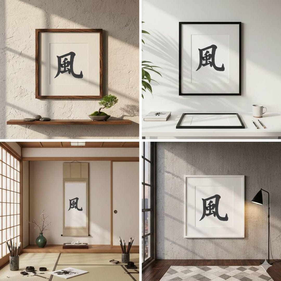 Kaze（風） Wind Japanese Kanji PNG Single Character Handwritten ...