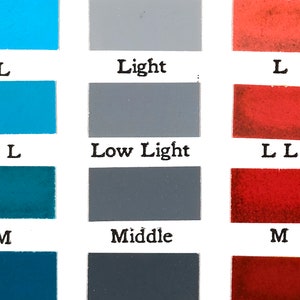 Value Scale in Red and Blue Color Theory Chart for Painting Poster ...