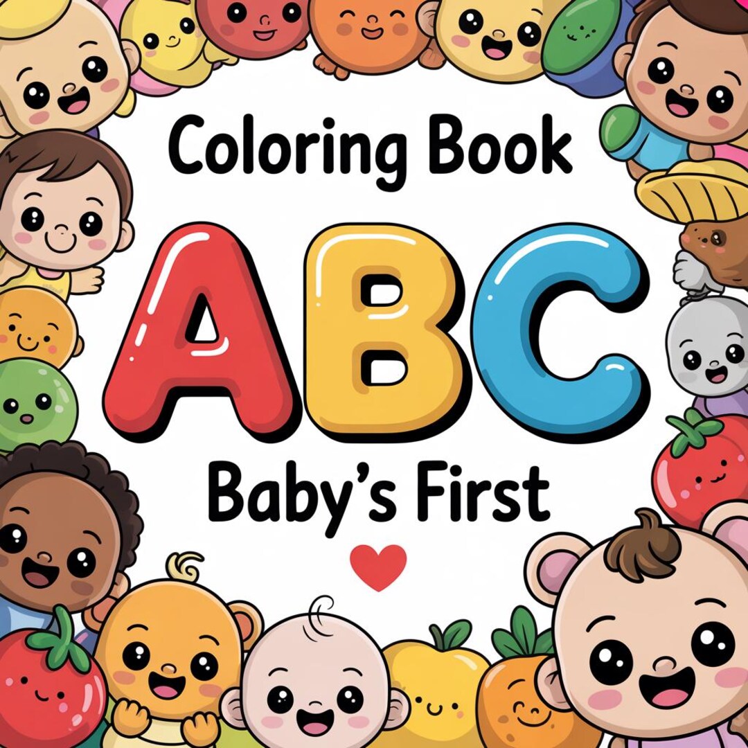 ABC Baby Shower Coloring Book, Educational Animal Alphabet Coloring ...