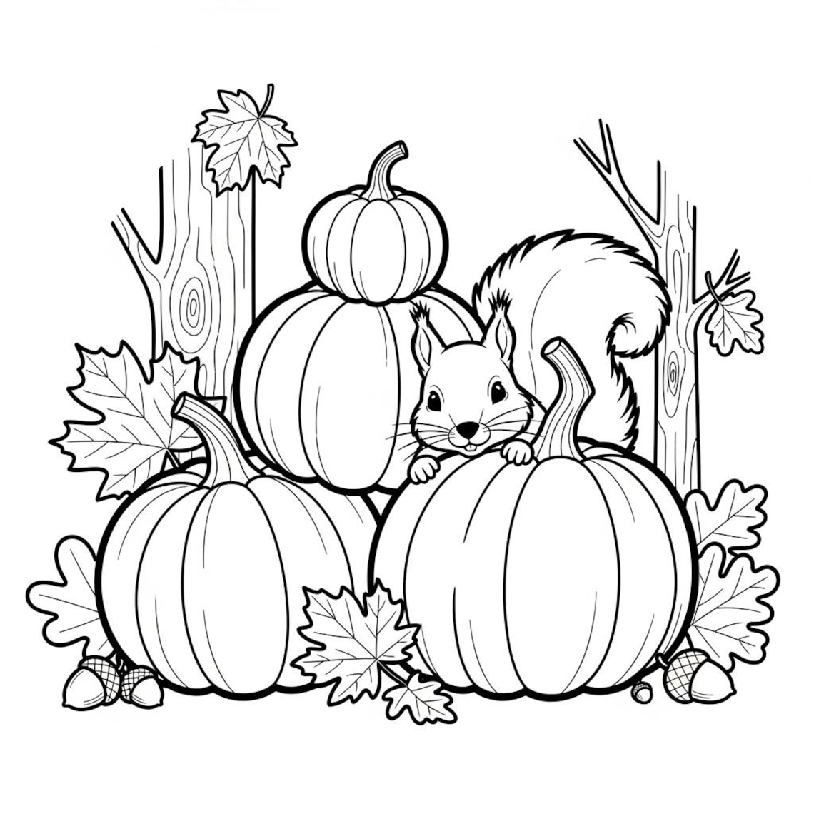 100 Autumn Coloring Pages: Pumpkins, Sweaters, Leaves (PDF Download ...