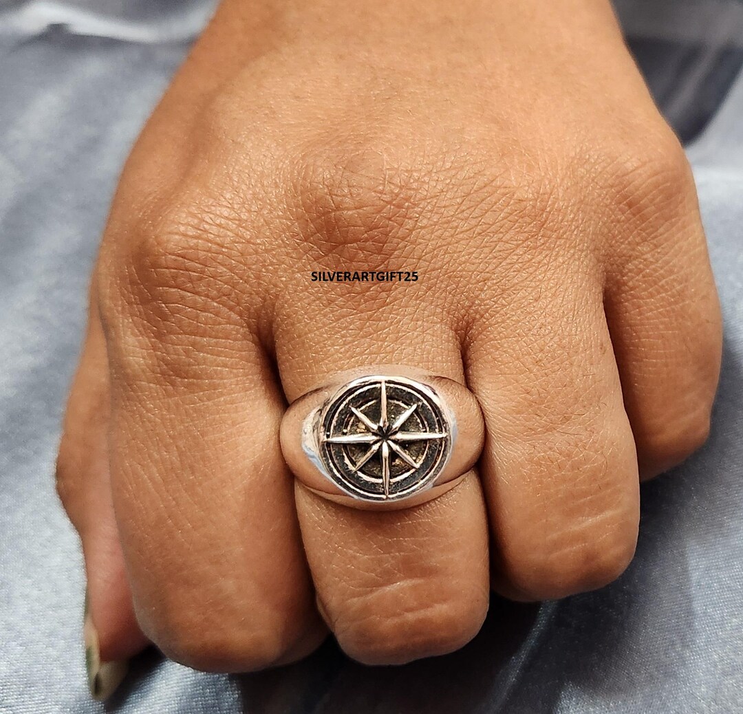 Compass Ring, 925 Sterling Silver, Unique Ring, Handmade Ring, Birthday ...
