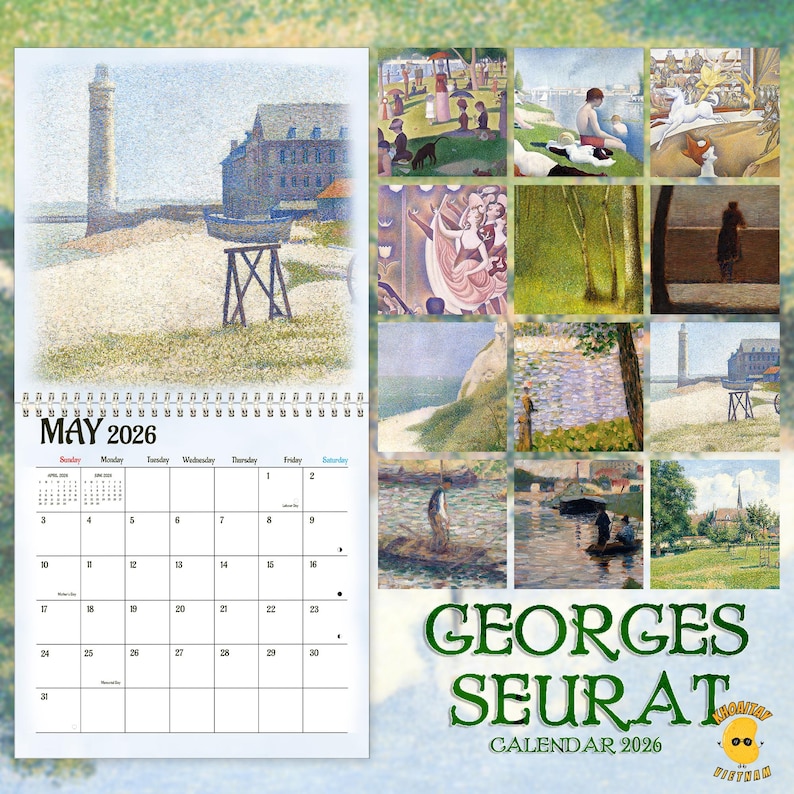 Georges Seurat Wall Calendar 2026, Pointillism Landscape Decor - Etsy ...