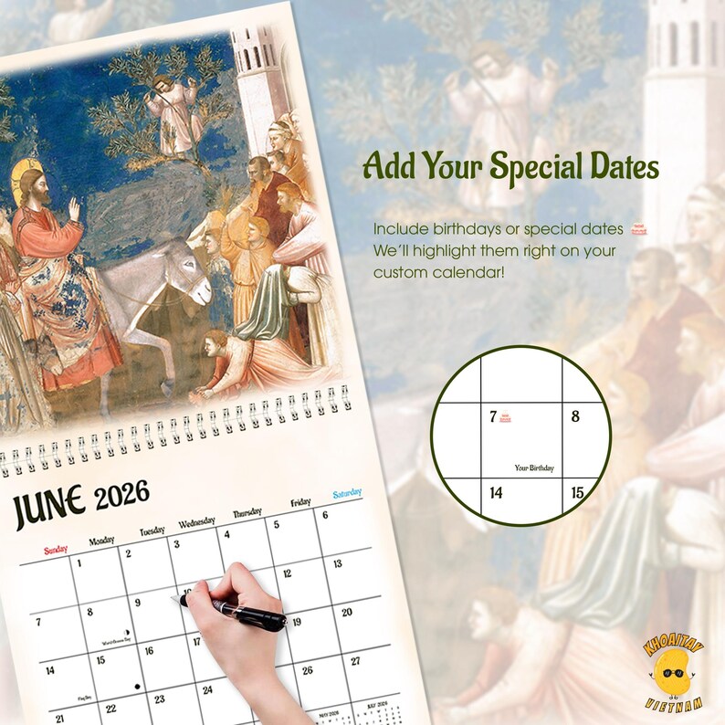 Giotto Wall Calendar 2026, Classic Fresco Art Display - Etsy