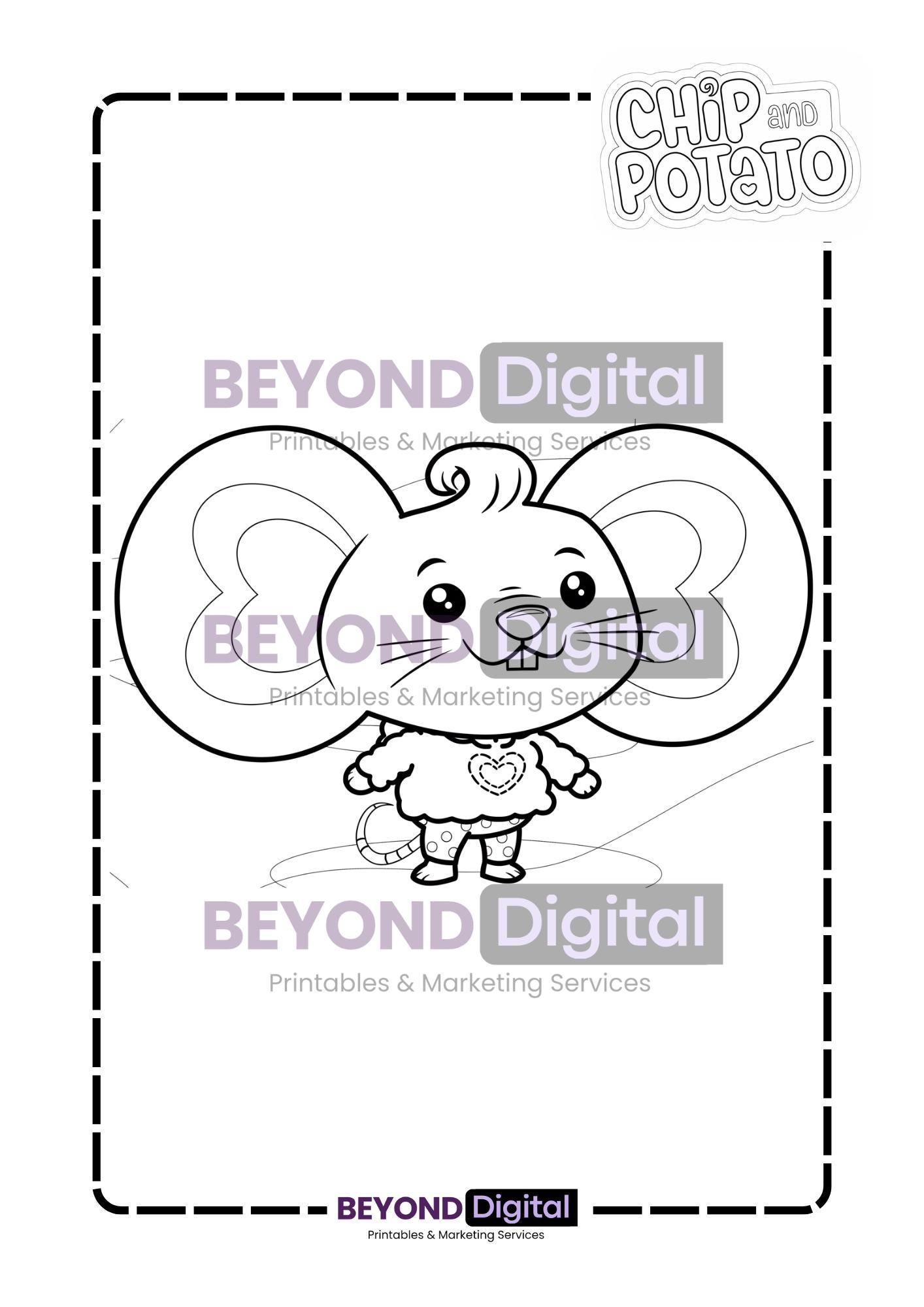 Chip & Potato Colouring Pages - Etsy
