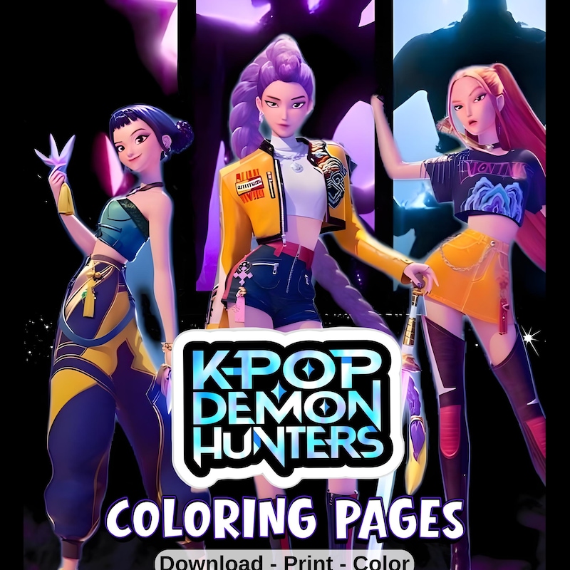 Huntrix Coloring Pages - Etsy