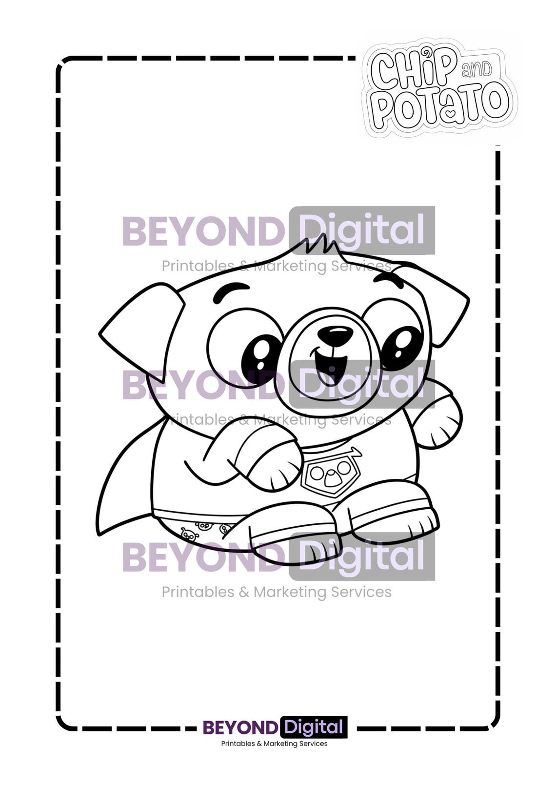 Chip & Potato Colouring Pages - Etsy