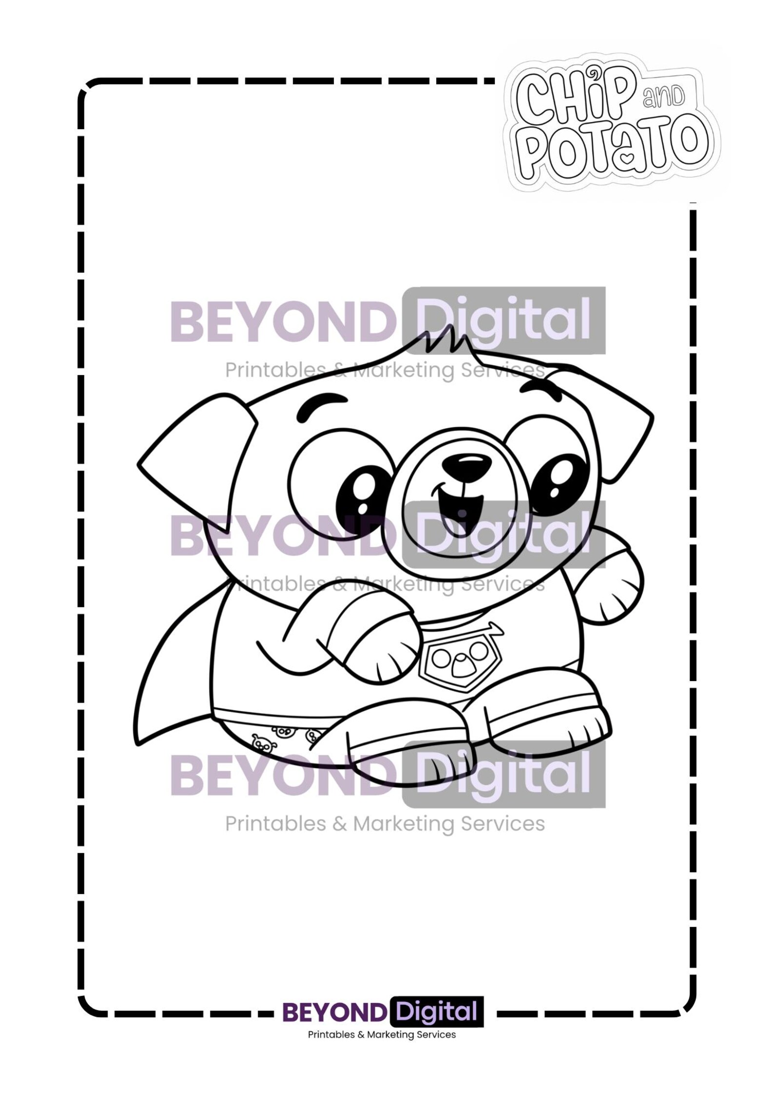 Chip & Potato Colouring Pages - Etsy