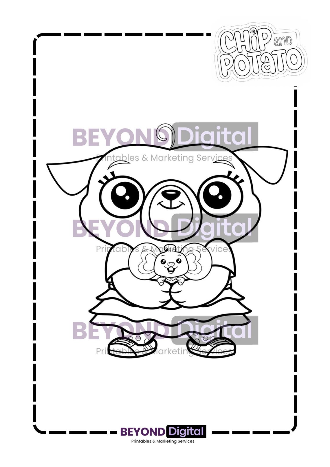 Chip & Potato Colouring Pages - Etsy