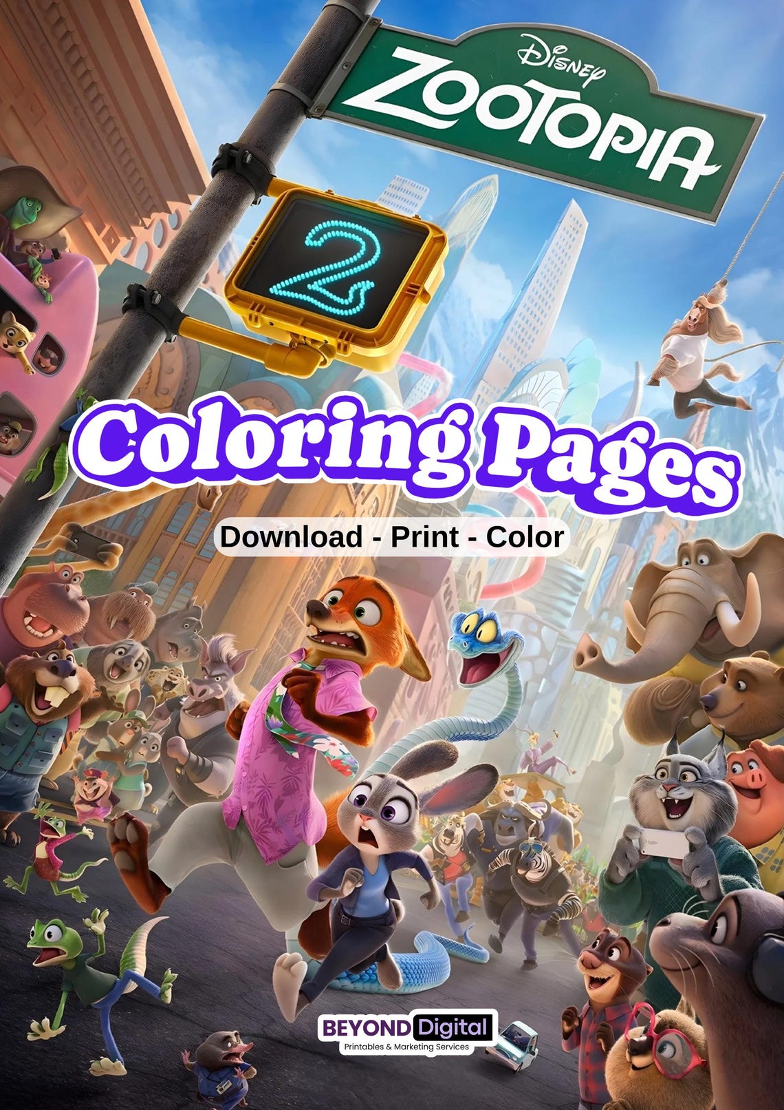 Zootopia 2 Printable Colouring Pages - Etsy