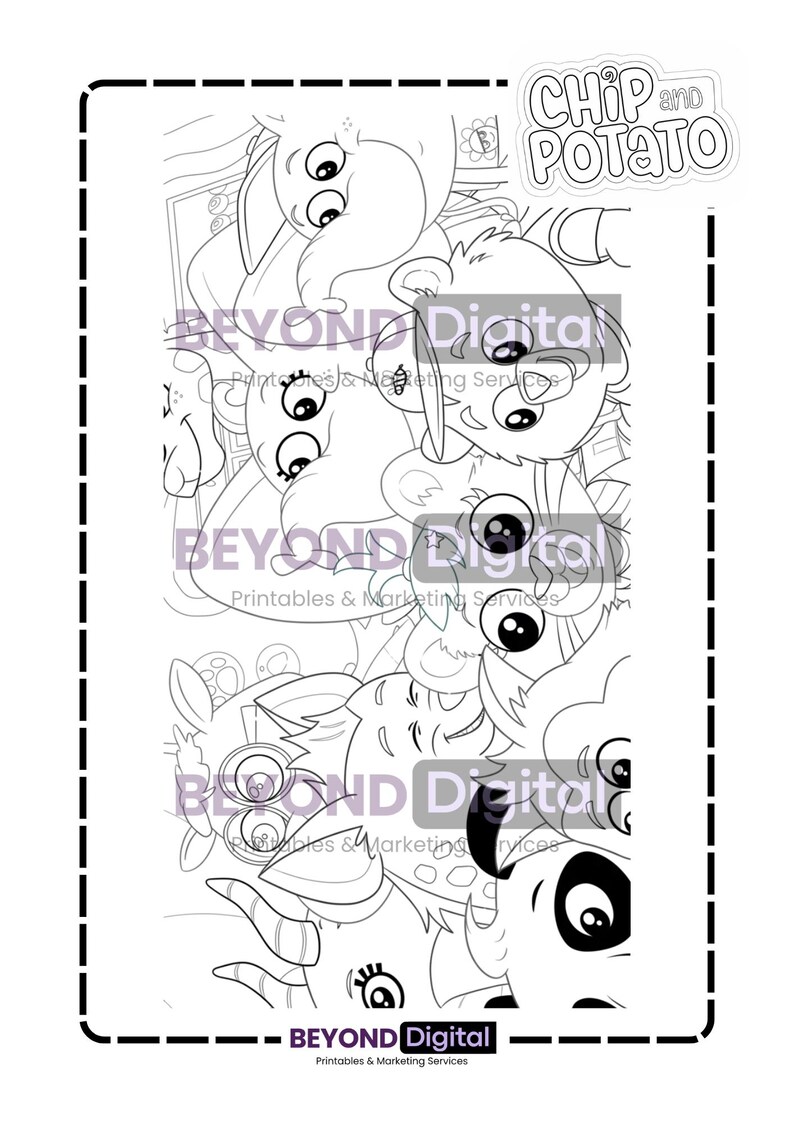 Chip & Potato Colouring Pages - Etsy