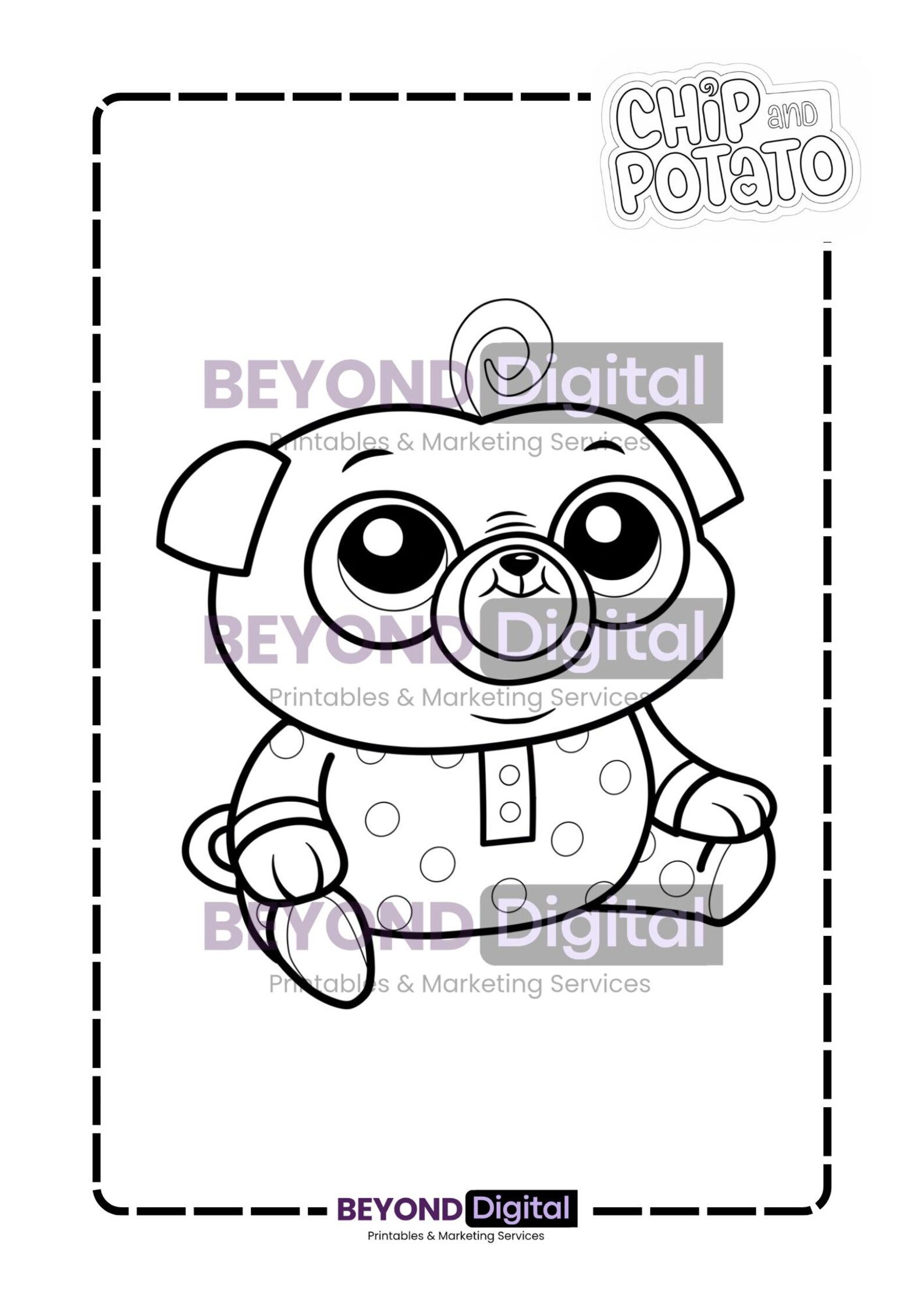 Chip & Potato Colouring Pages - Etsy