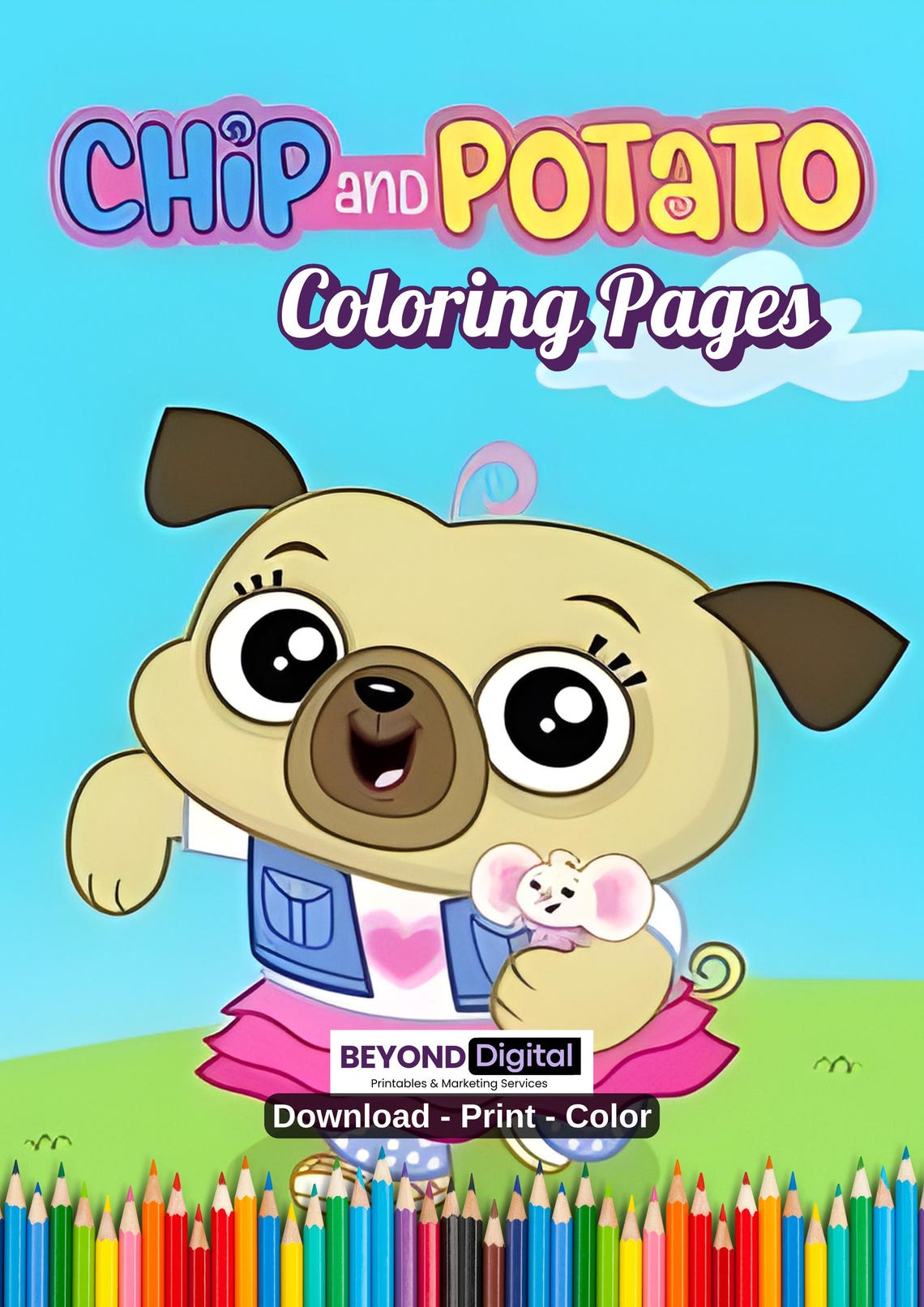Chip & Potato Colouring Pages - Etsy
