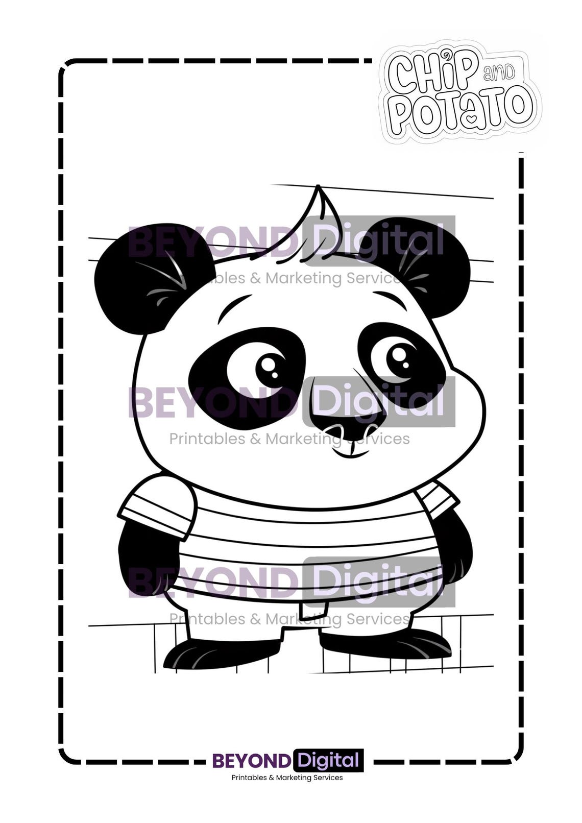 Chip & Potato Colouring Pages - Etsy