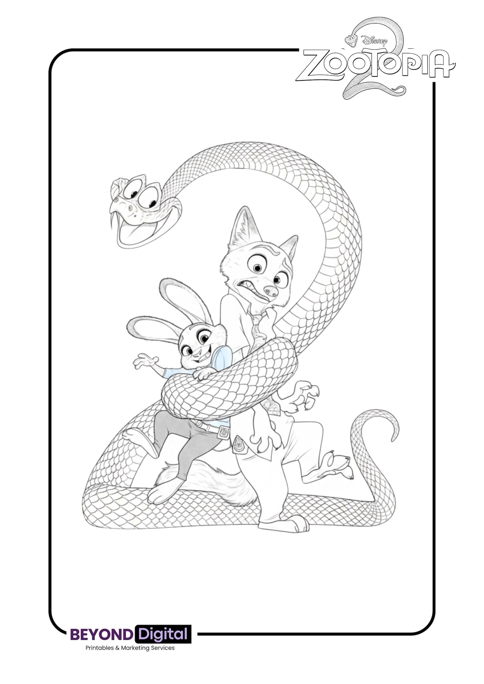 Zootopia 2 Printable Colouring Pages - Etsy