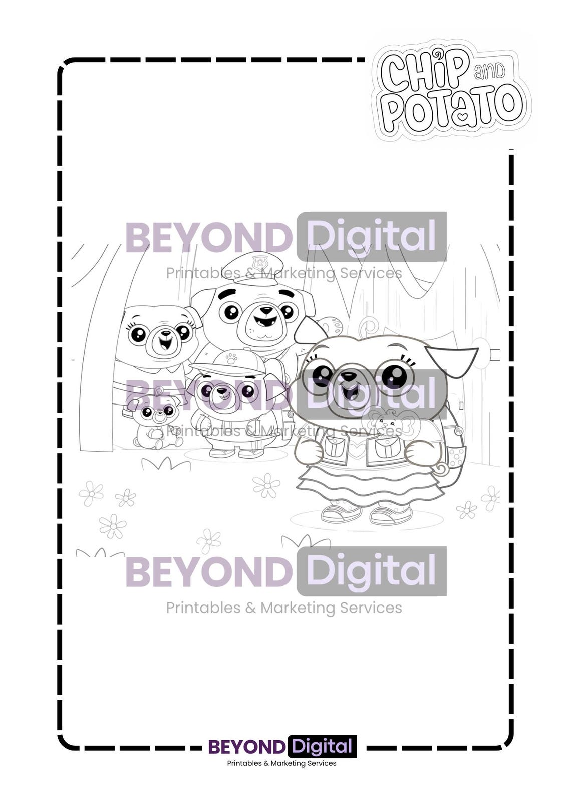 Chip & Potato Colouring Pages - Etsy