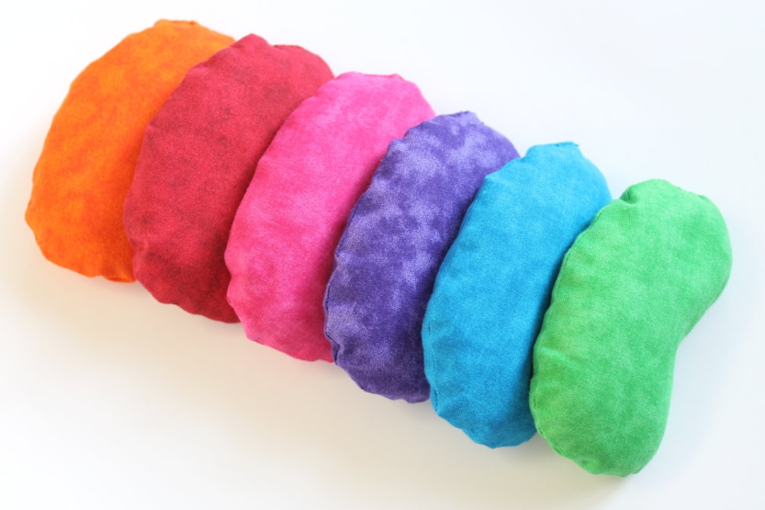 Rainbow Jelly Bean Shaped Beanbags: Set of 6, Children's Sensory Toy ...