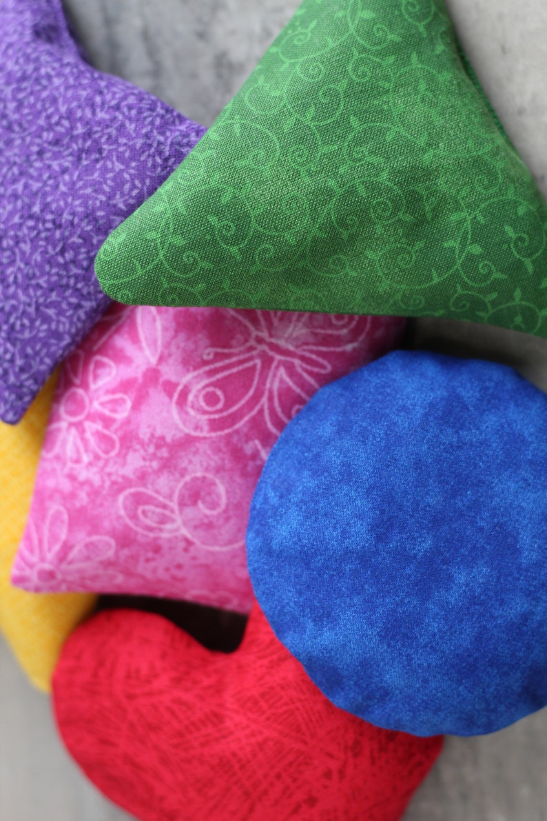 Rainbow Shaped Bean Bags set of 6 Triangle Circle Rectangle - Etsy